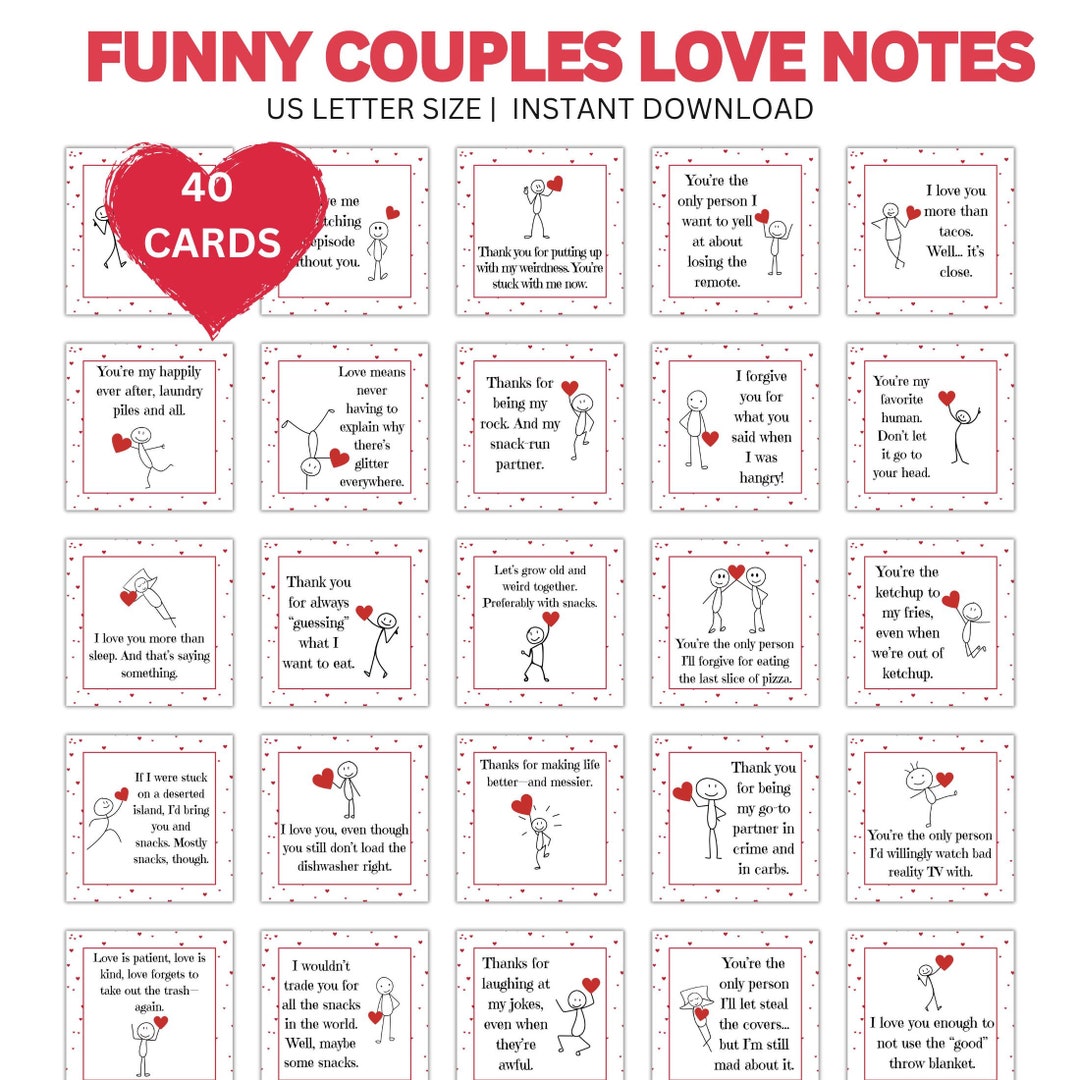 Funny Love Note Cards for Couples, Funny Couples Cards, Couples Love ...