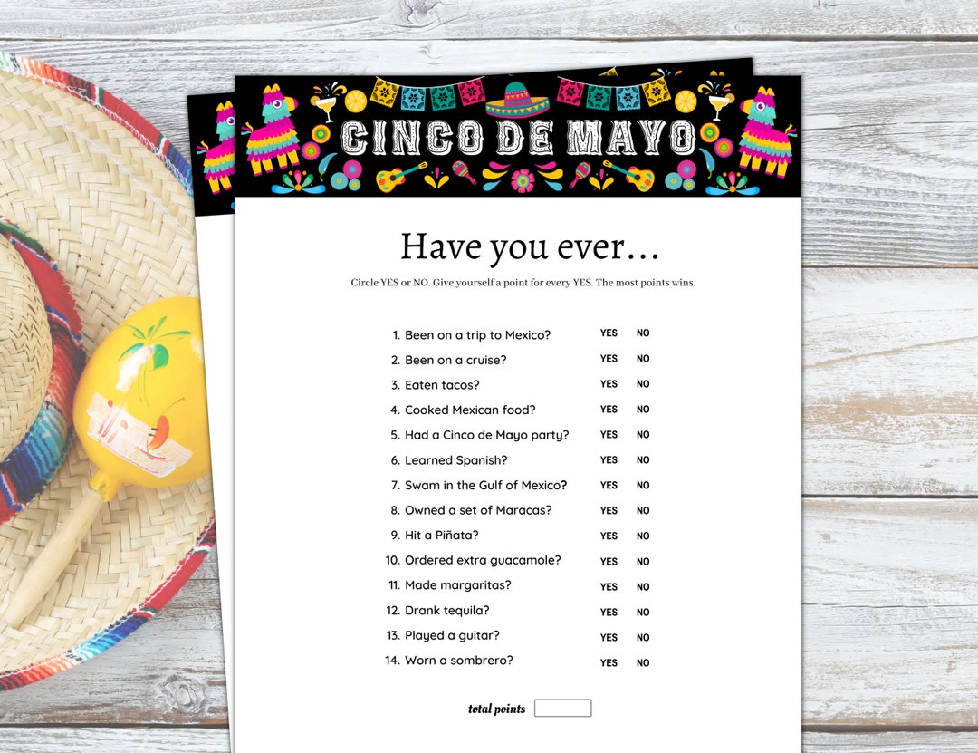 Cinco De Mayo Game, Cinco De Mayo Printable, Cinco De Mayo Party Games ...