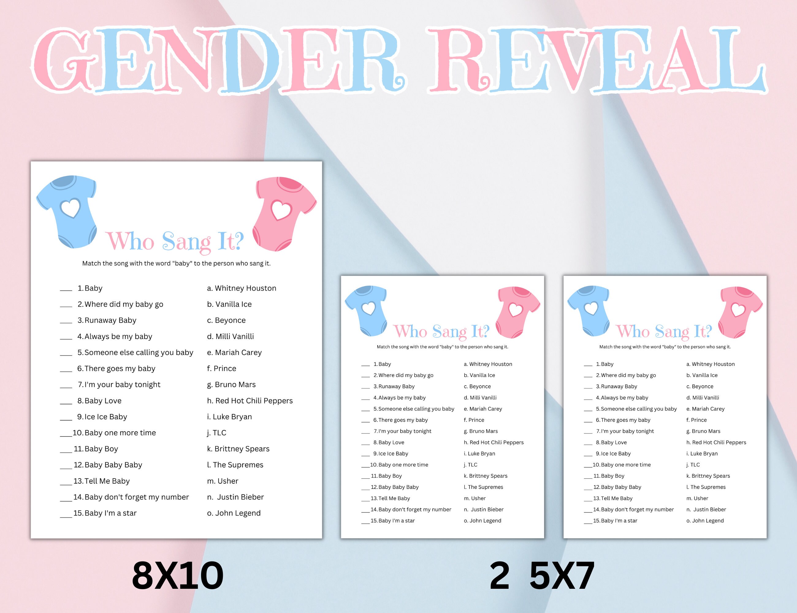 Gender Reveal Party Game Bundle, Gender Reveal Games, Gender Reveal ...