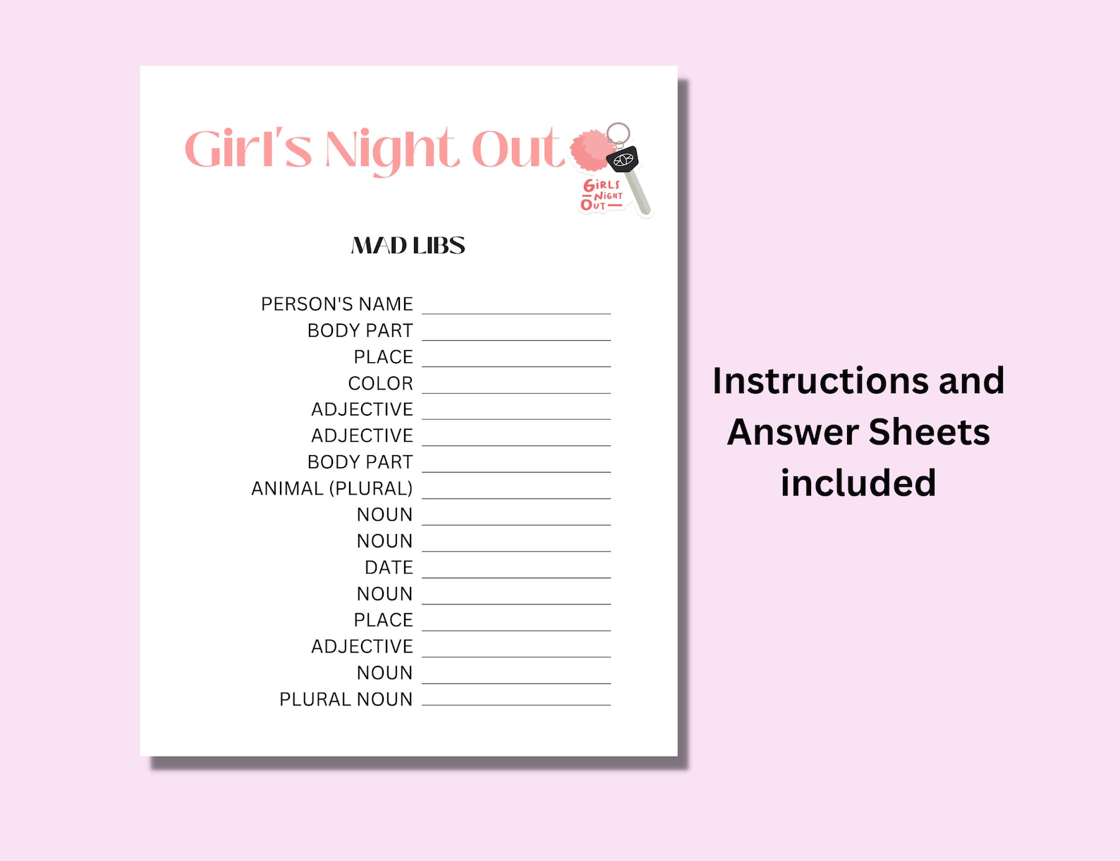 Printable Girls Night Out Game Bundle Party Games and Activities, Girls Party Games, Ladies ...
