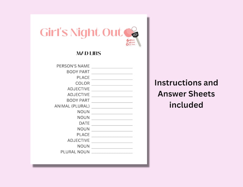 Printable Girls Night Out Game Bundle Party Games and Activities, Girls ...
