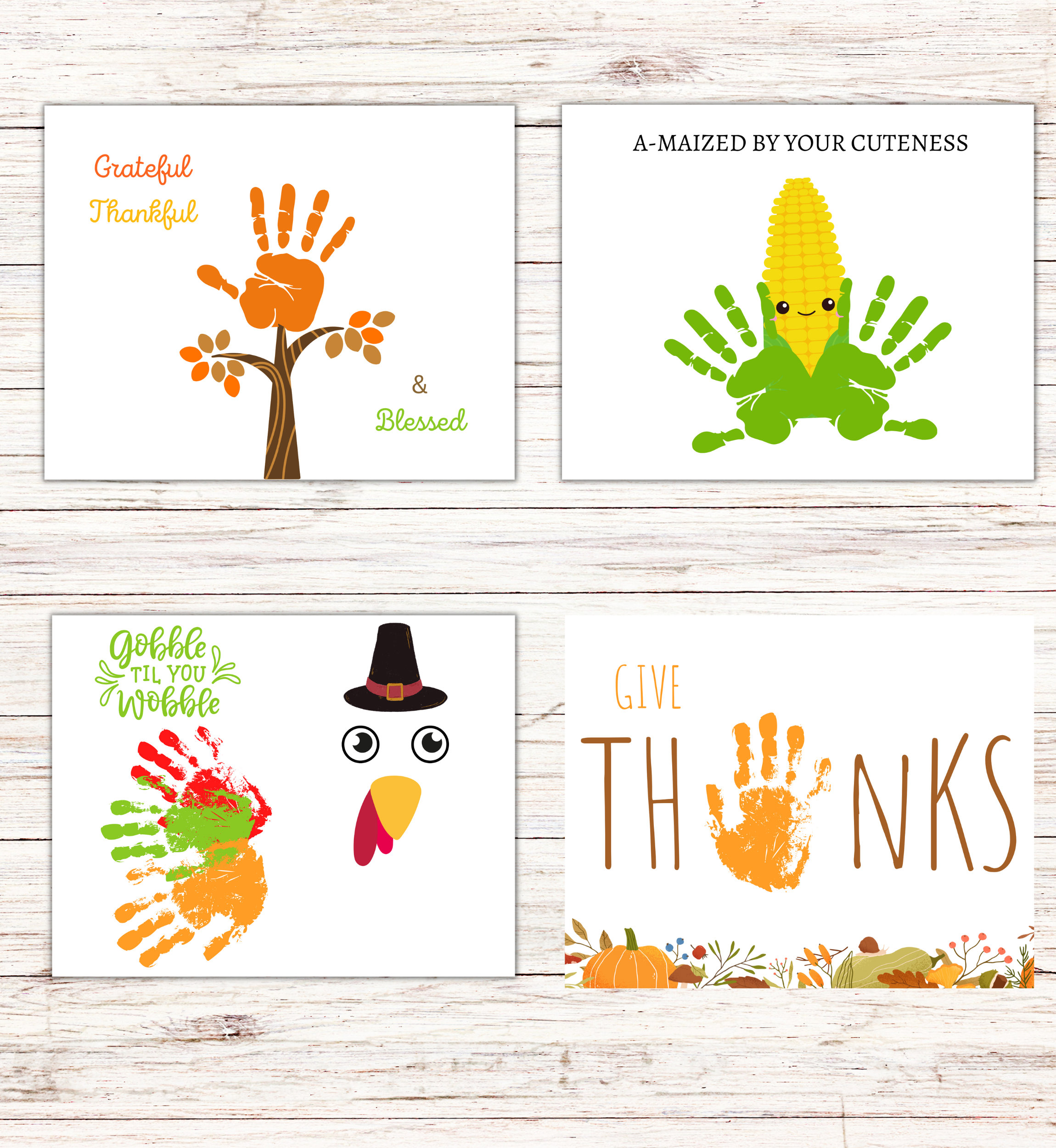 Thanksgiving Handprint Craft Printable Bundle, Thanksgiving Preschool ...