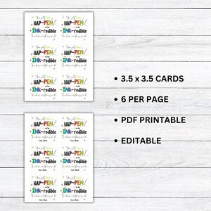 Editable Back to School Gift Tag, Ink-redible Pen Pencil Student Gift ...