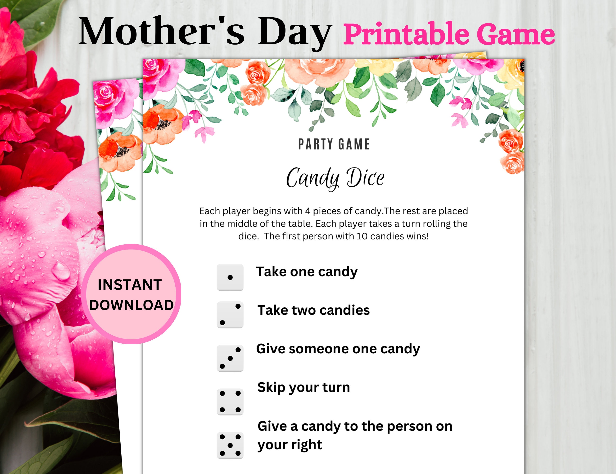 Mother's Day Game, Mother's Day Printable, Mother's Day Craft, Happy ...