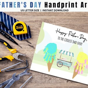 Father's Day Handprint Activity, Father's Day Printable, Happy Father's ...