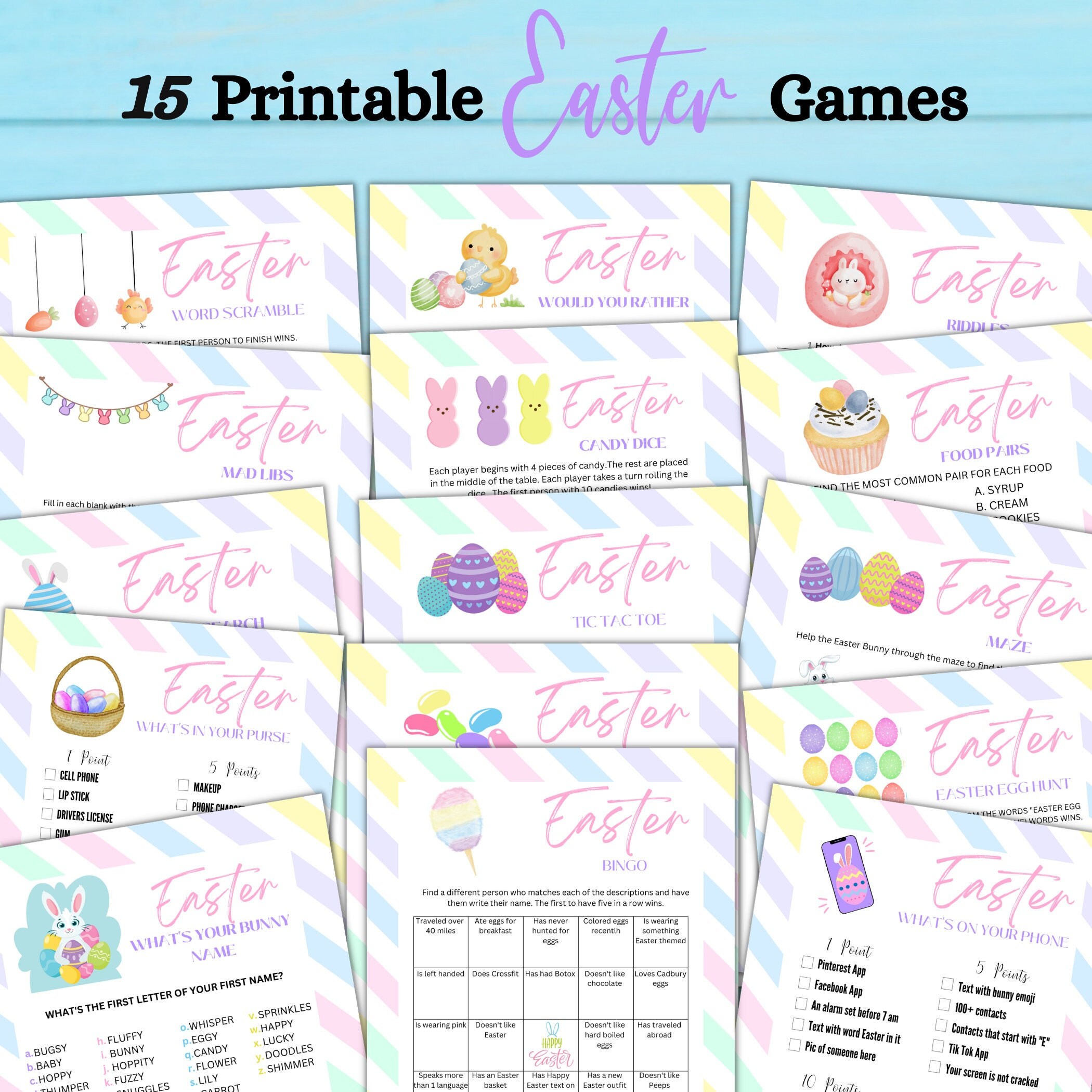Printable Easter Game Bundle EASTER Party Games and - Etsy