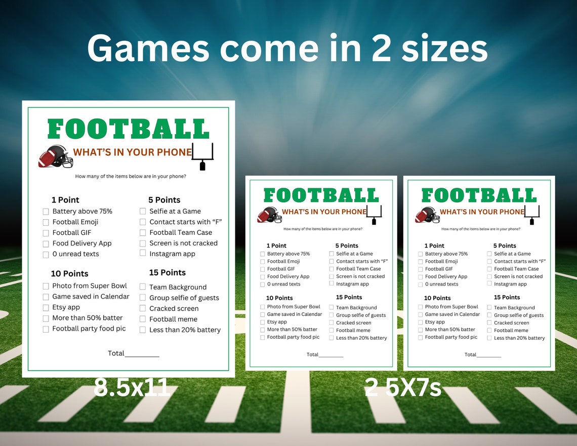 Football Game, What's in Your Phone, Football Party Game, Football ...