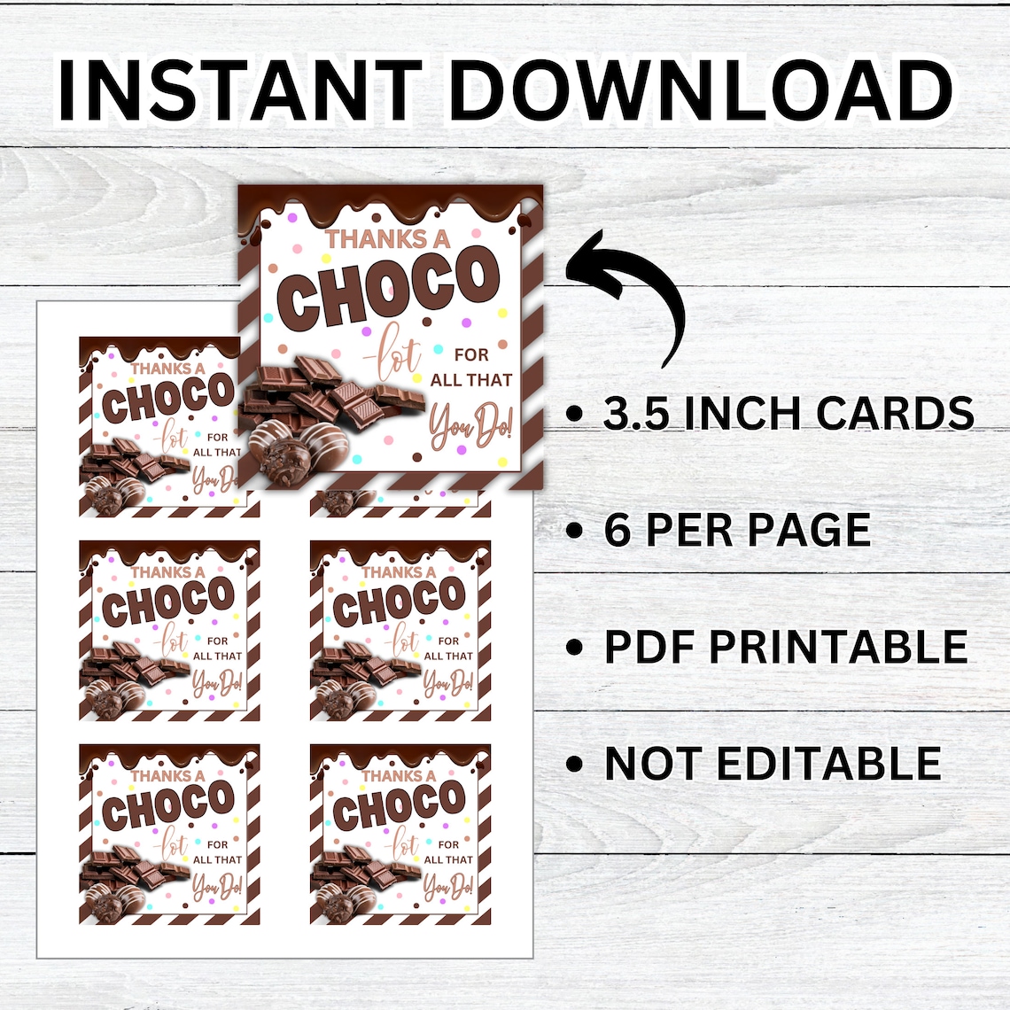 Appreciation Gift Tag, Thanks a Choco-lot Teacher Appreciation Gift ...