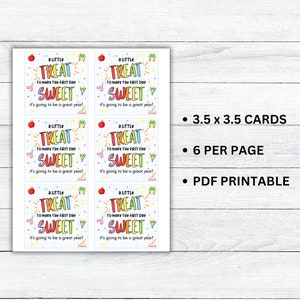 Teacher Sweet Treat Gift Tag, Teacher Appreciation, Baked Snack Teacher ...