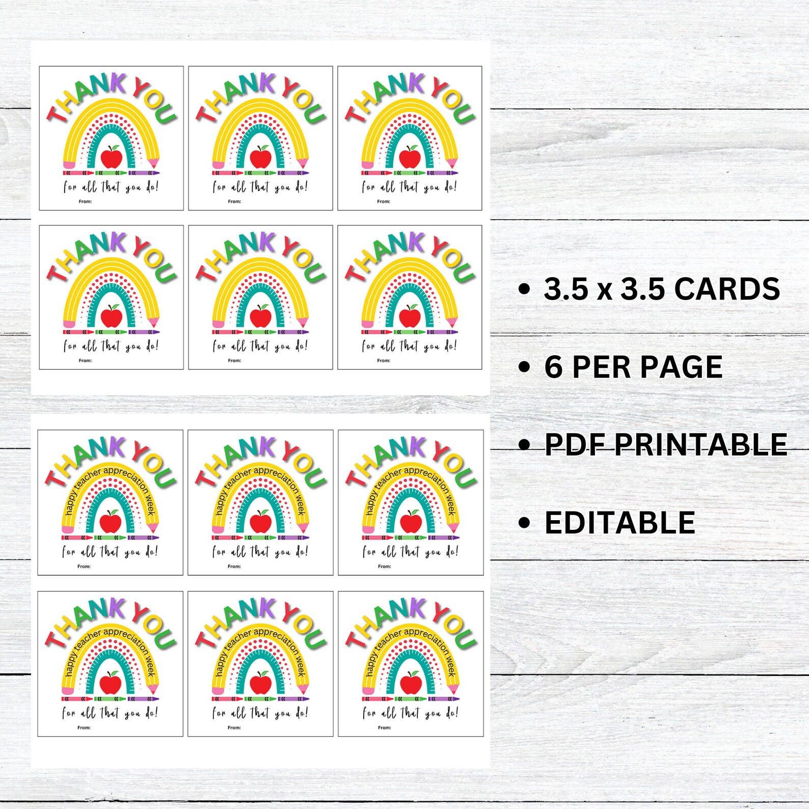 Editable Thank You Teacher Gift Tag, Teacher Appreciation Week, End of ...