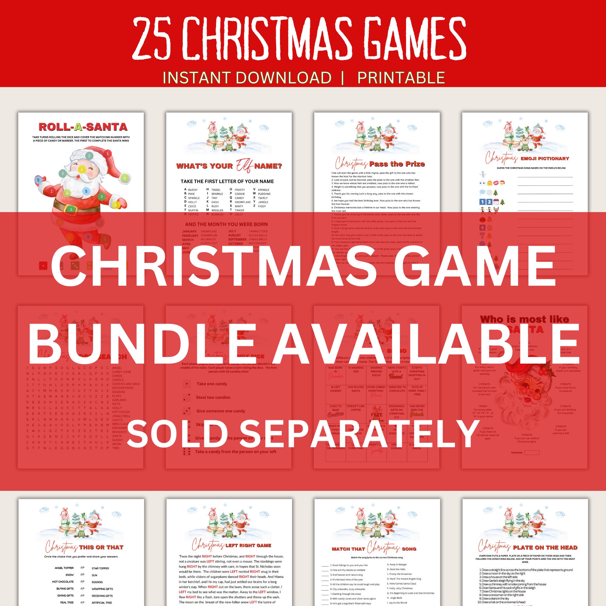 Roll the Dice Holiday Gift Exchange Game, Holiday Fun Gift Swap ...