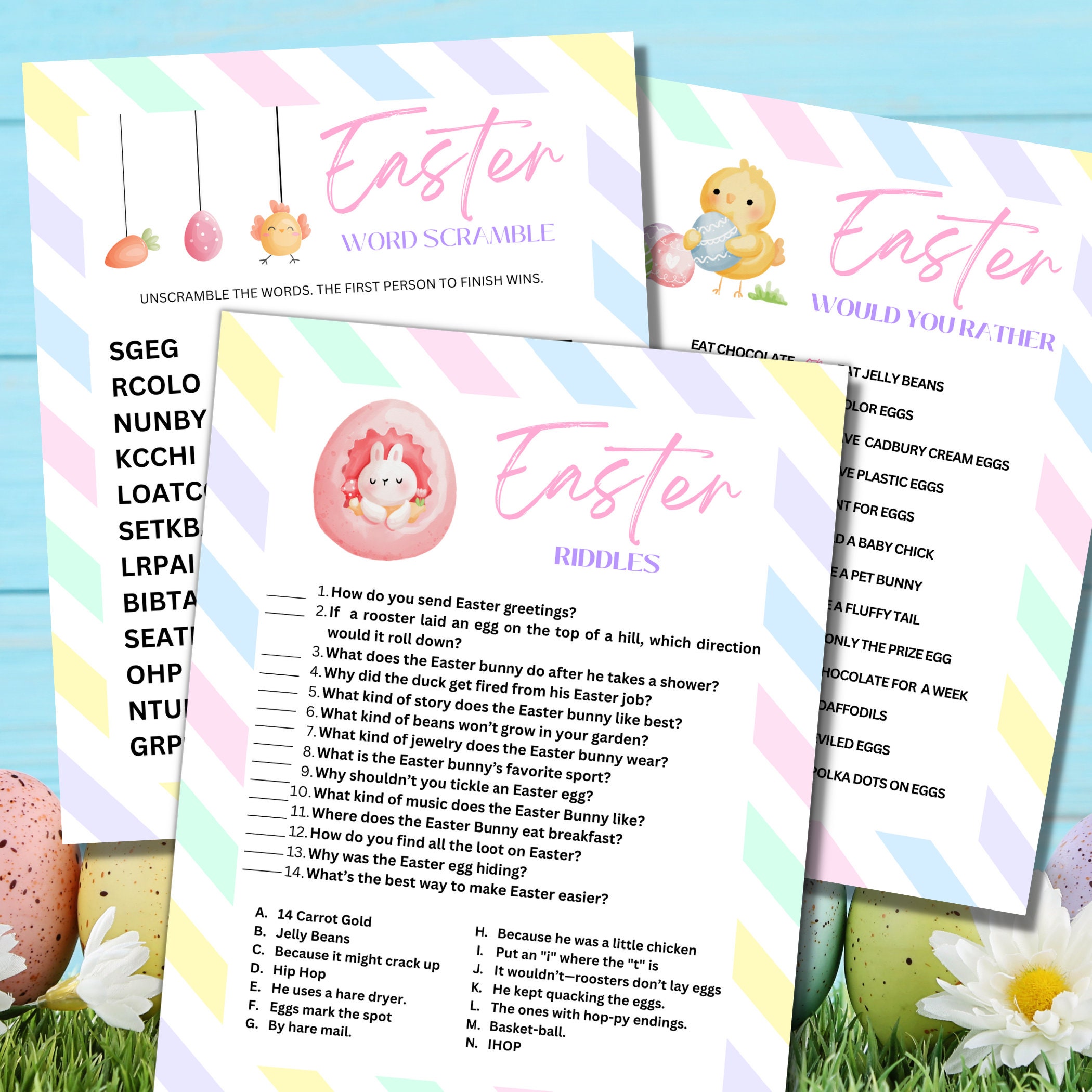 Printable Easter Game Bundle EASTER Party Games and - Etsy