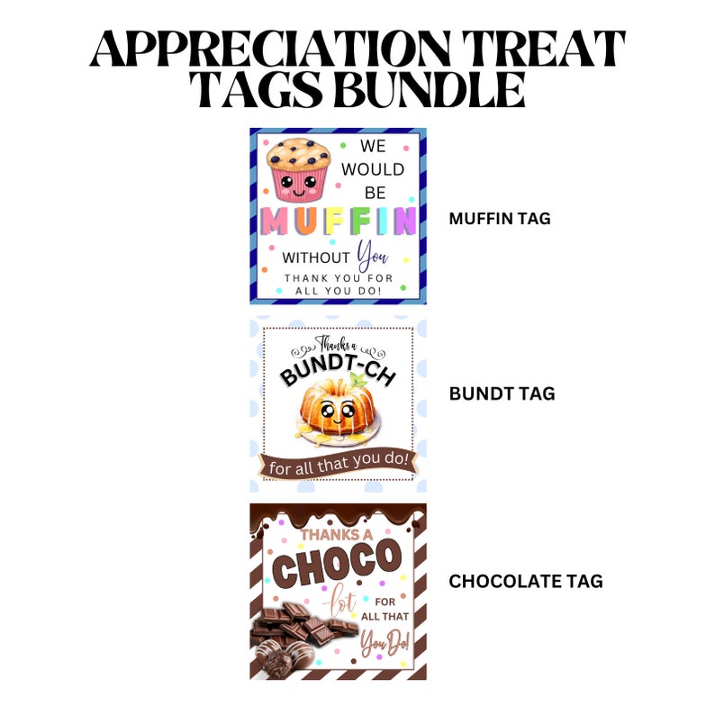 Appreciation Tag Bundle, Employee Appreciation, Thank You Tags, Staff ...