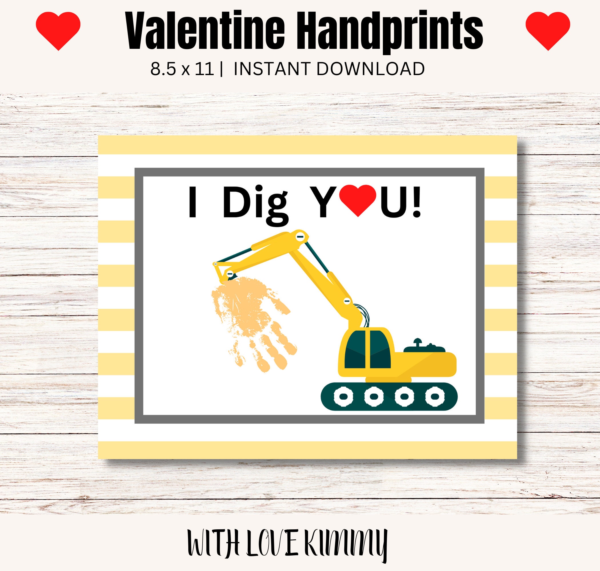 Valentine Handprint Craft Printable Bundle, Valentine Preschool Craft ...
