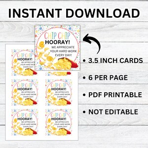 Appreciation Gift Tag, Chip Chip Hooray Teacher Appreciation, Staff Co ...