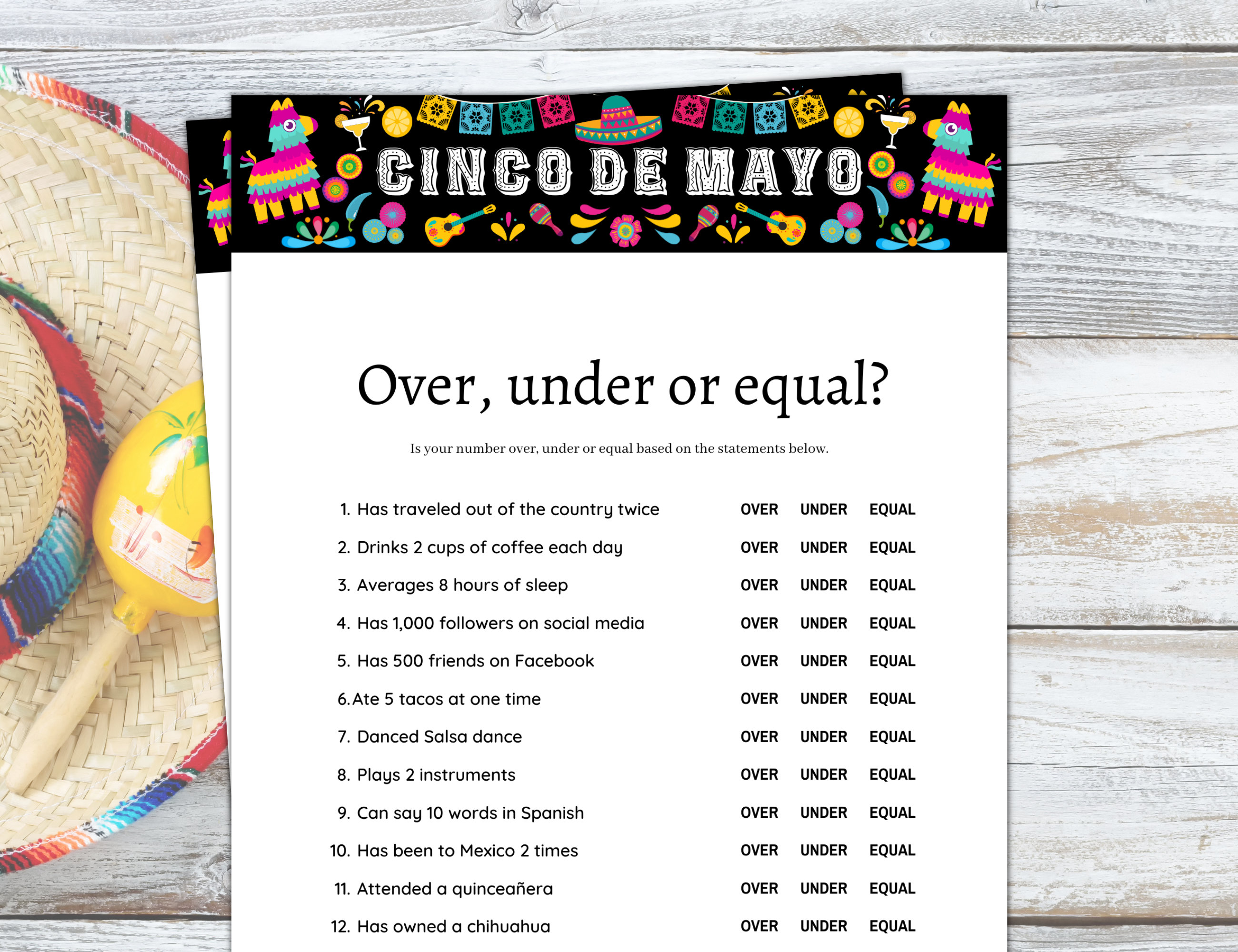 Cinco De Mayo Game, Cinco De Mayo Printable, Cinco De Mayo Party Games ...