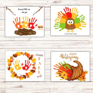Thanksgiving Handprint Craft Printable Bundle, Thanksgiving Preschool ...