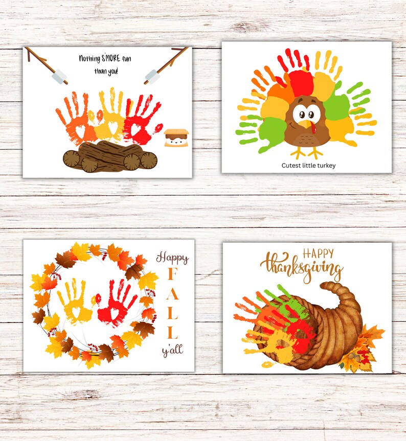 Thanksgiving Handprint Craft Printable Bundle, Thanksgiving Preschool ...