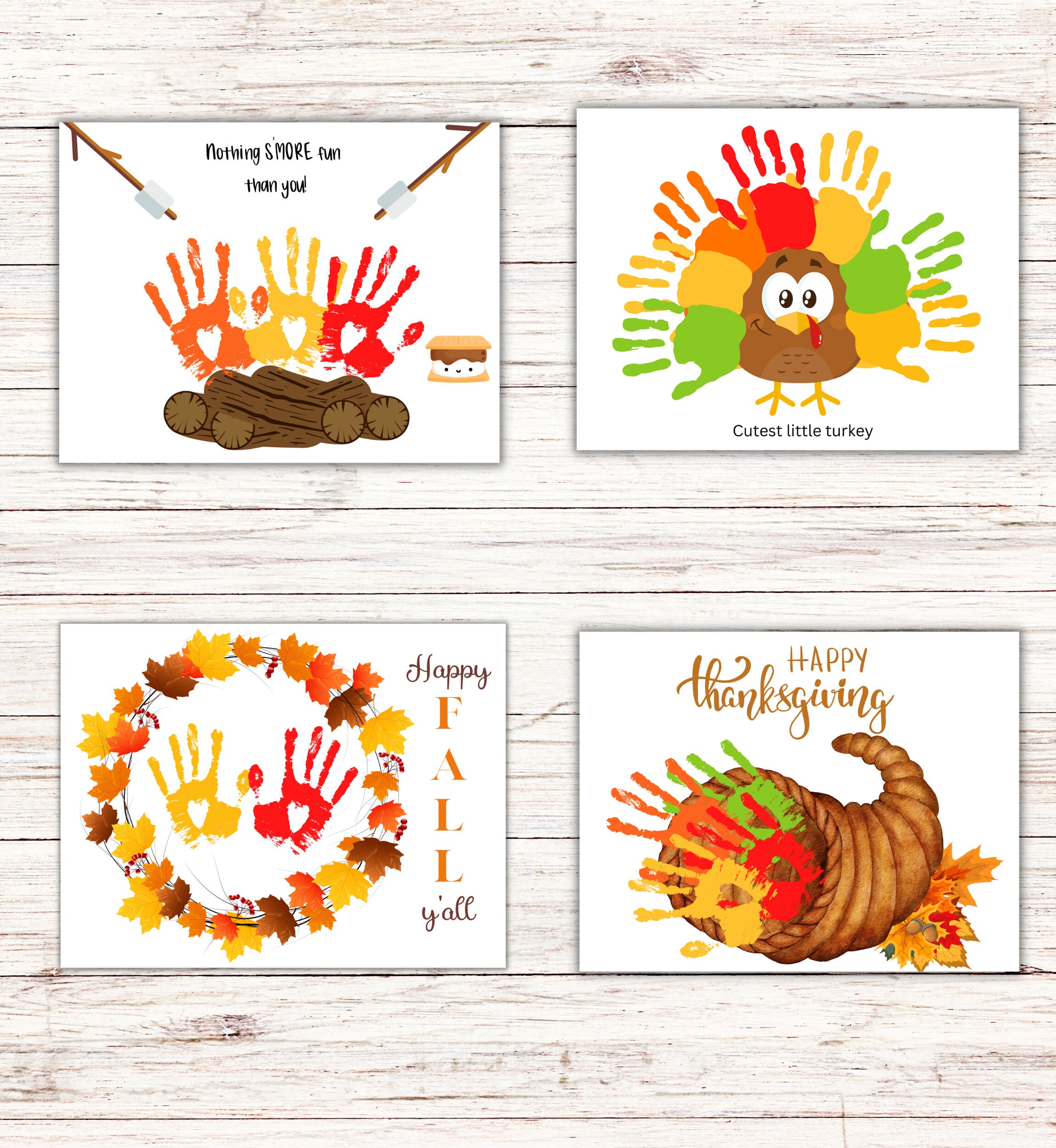 Thanksgiving Handprint Craft Printable Bundle, Thanksgiving Preschool ...