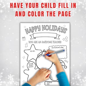 Teacher Christmas Appreciation Gift, Printable Teacher Holiday Gift ...