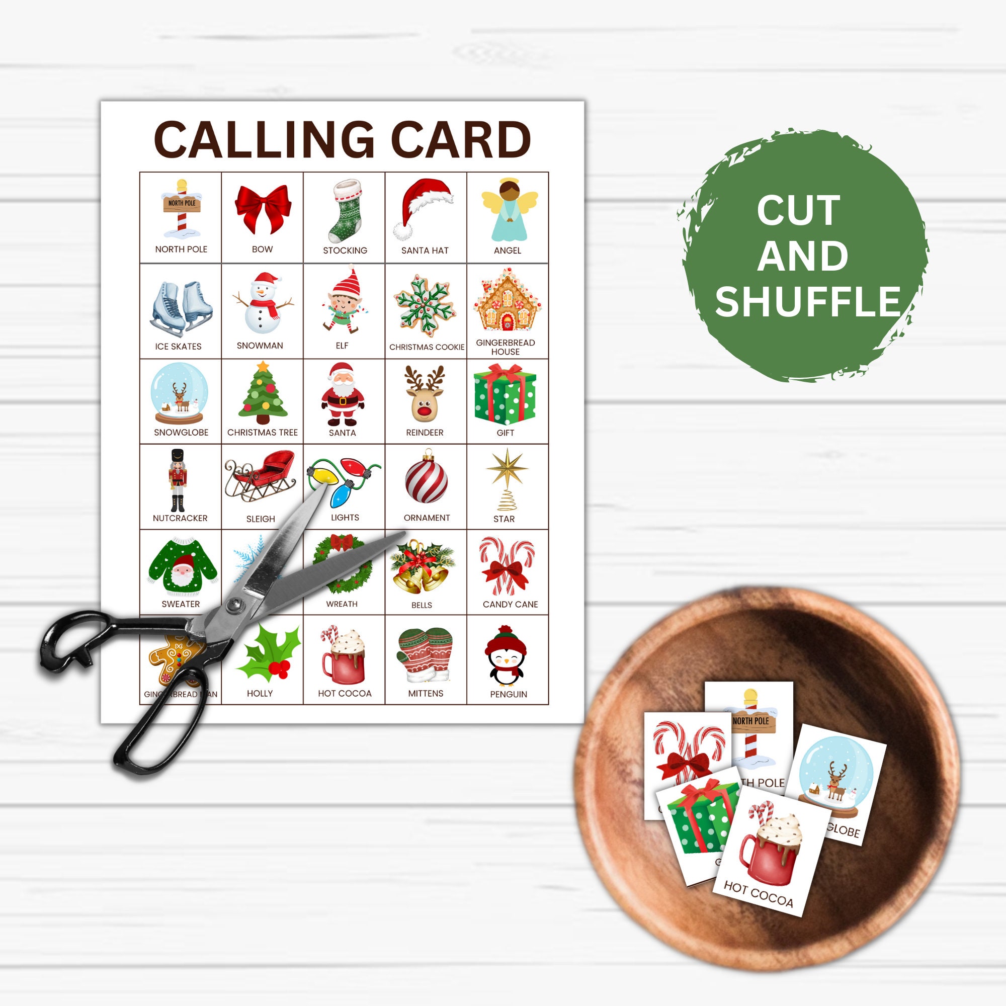 30 Unique Christmas Bingo Game Kids and Adult, Bingo Card Christmas ...