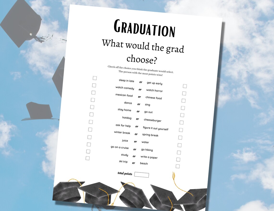 Printable Graduation Games, Selfie Scavenger Hunt 2024 Graduation Games ...
