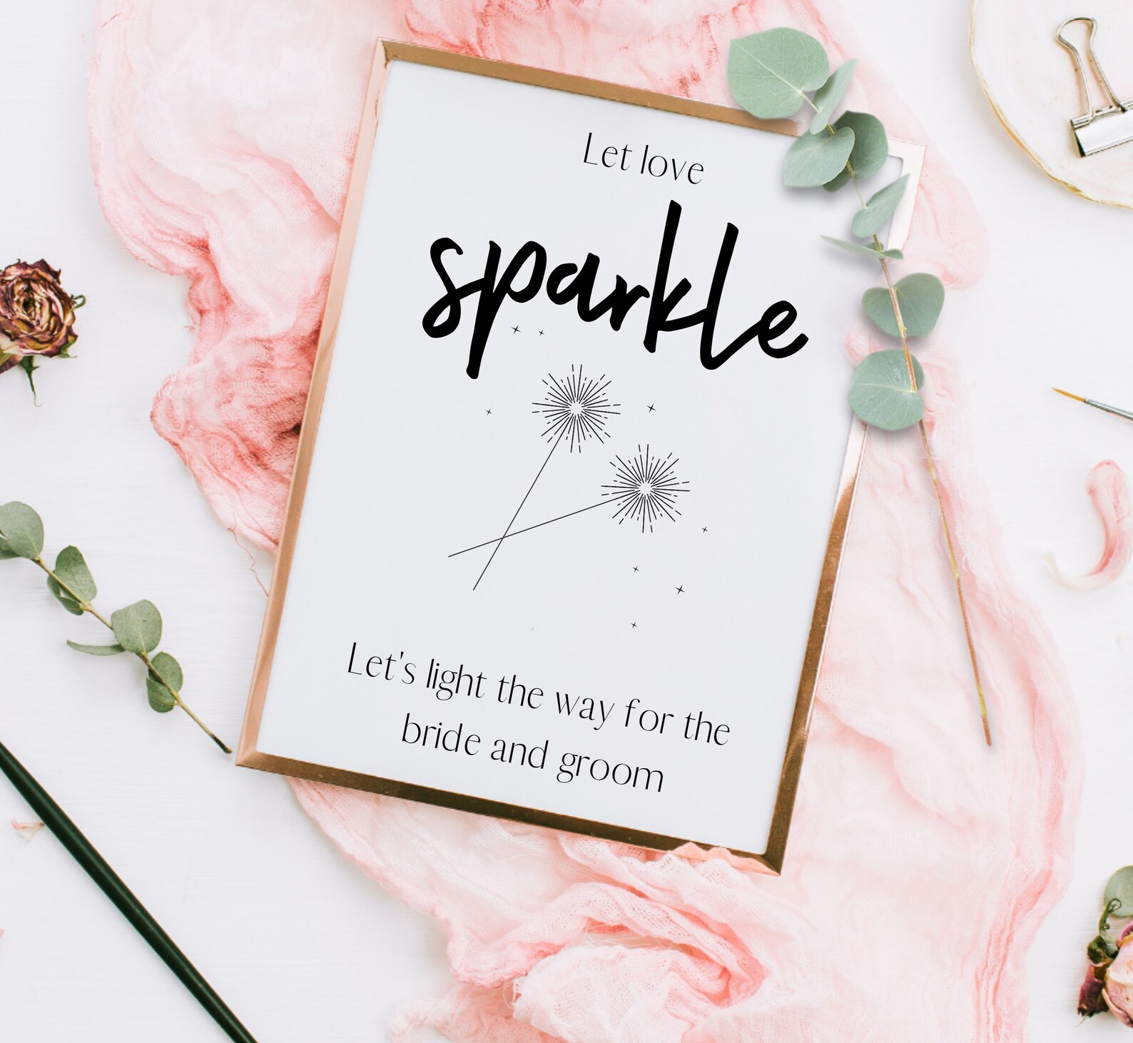 Printable Sparkler Wedding Sign | Modern Wedding Signs Template ...