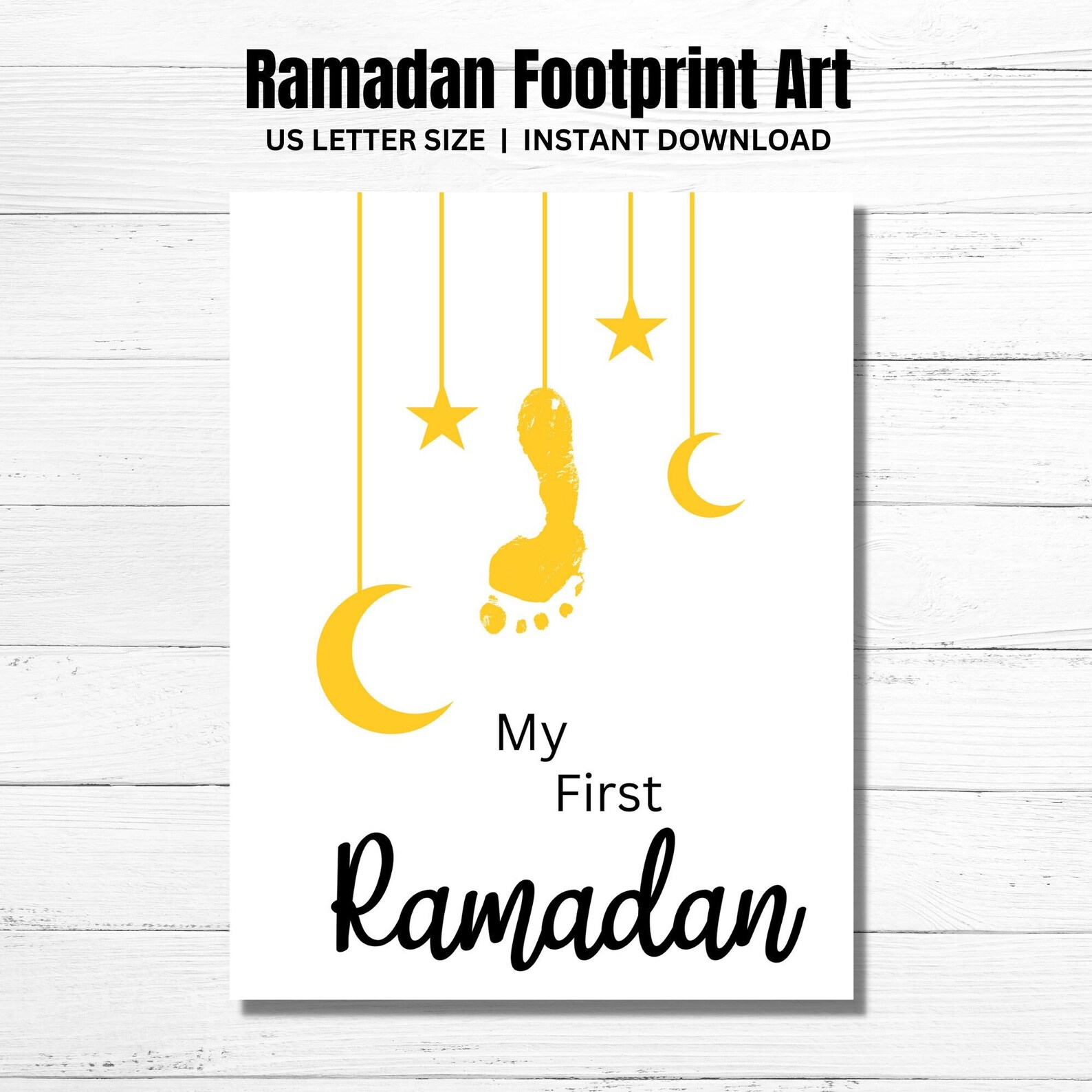 Ramadan Footprint Handprint Craft ART Printable, Ramadan Preschool Art ...