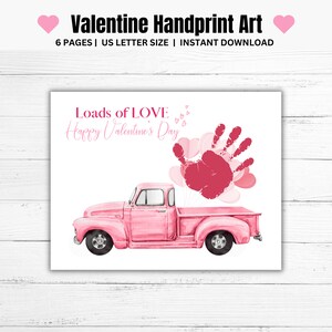 Valentine Handprint Craft ART Printable, Valentine Preschool Art ...