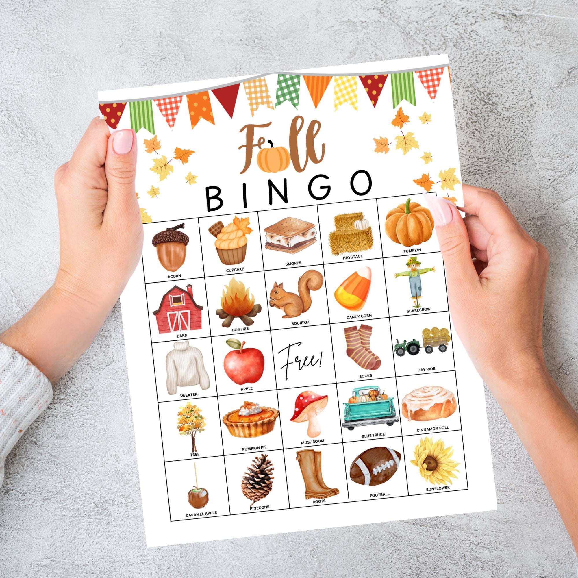30 Fall Bingo Game, Autumn Bingo Game Activity, Fall Games, Autumn ...