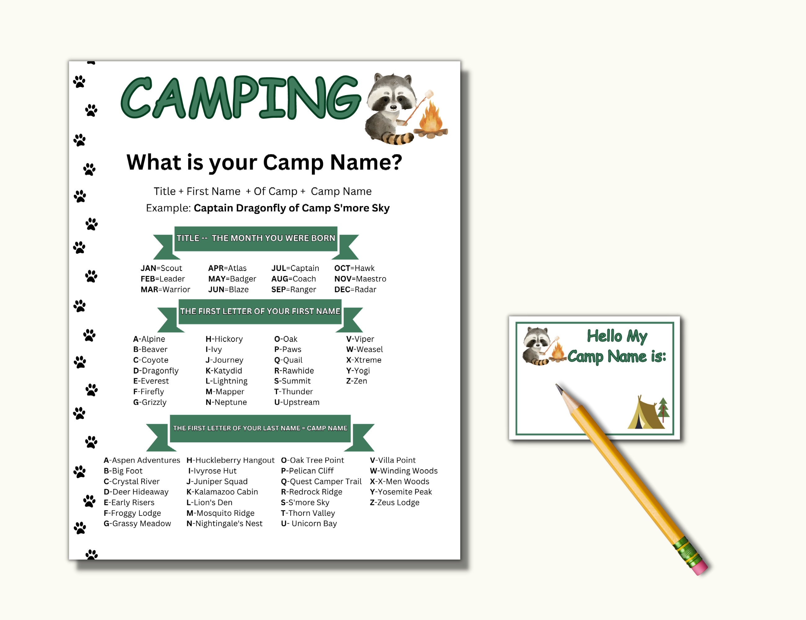 Camping Games Bundle for Kids & Adults Camping Activities - Etsy