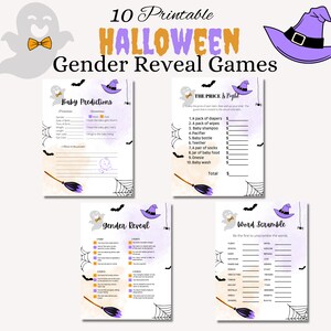 Halloween Themed Printable Gender Reveal Game Bundle is a Perfect for ...