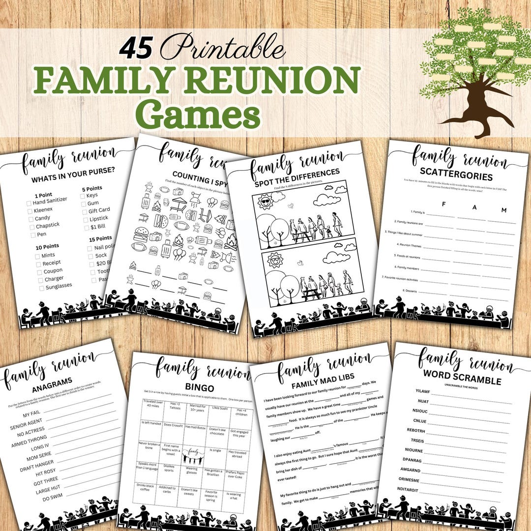 Family Reunion Game Bundle, Printable Family Games, Family Reunion ...