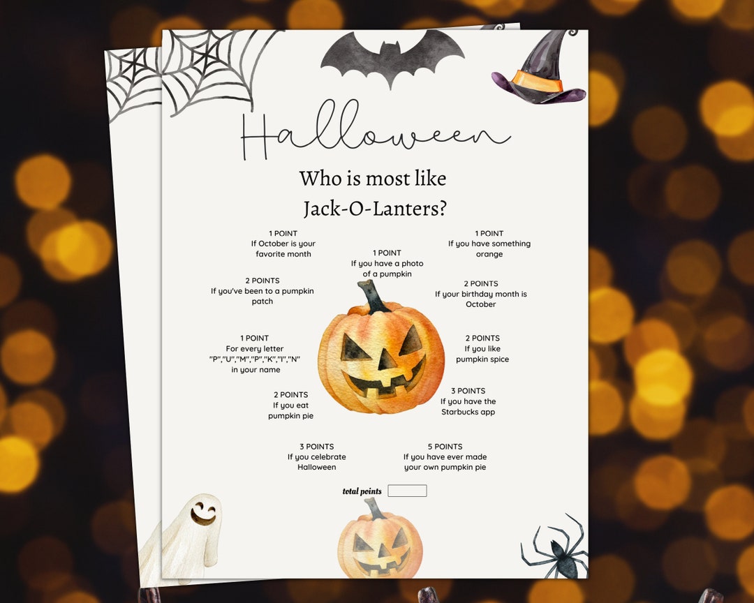Halloween Party Game, Most Like a Jack-o-lantern, Halloween Activities ...