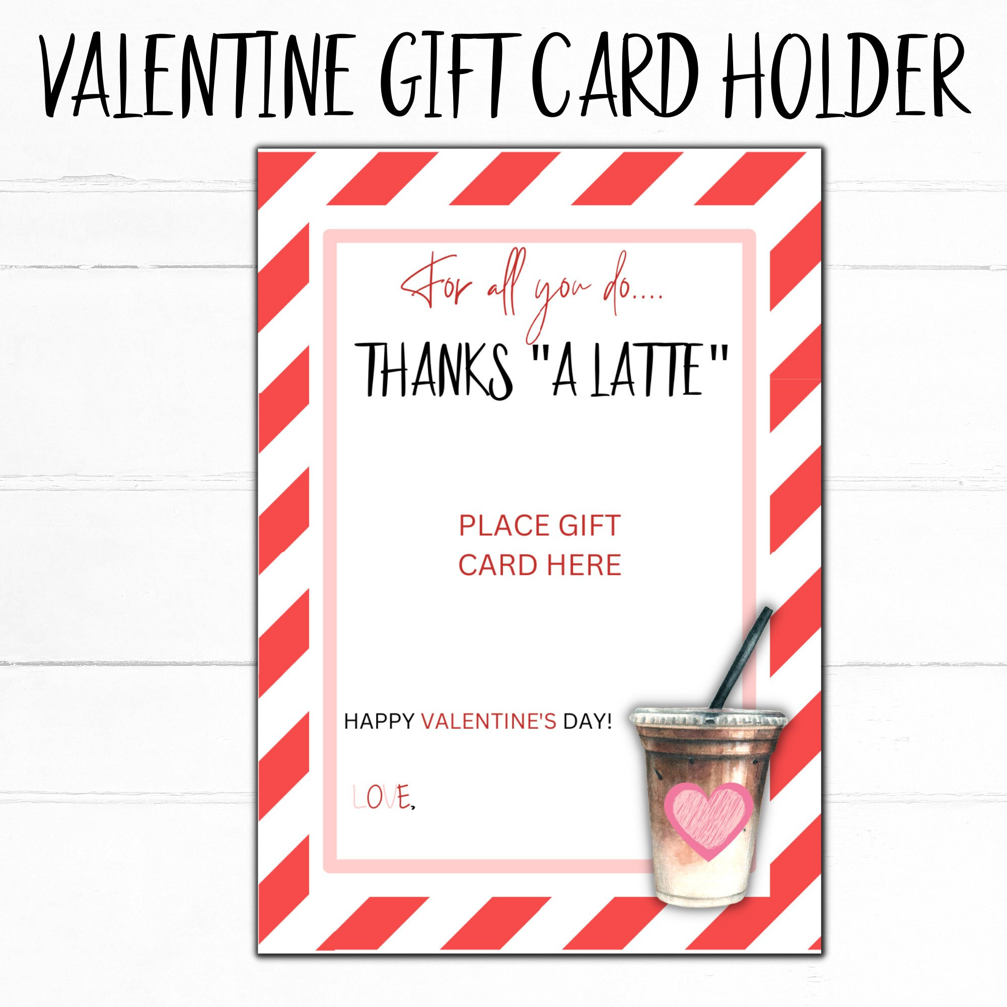 Printable Valentine's Day GIFT CARD Holder, Friend Valentine Gift ...
