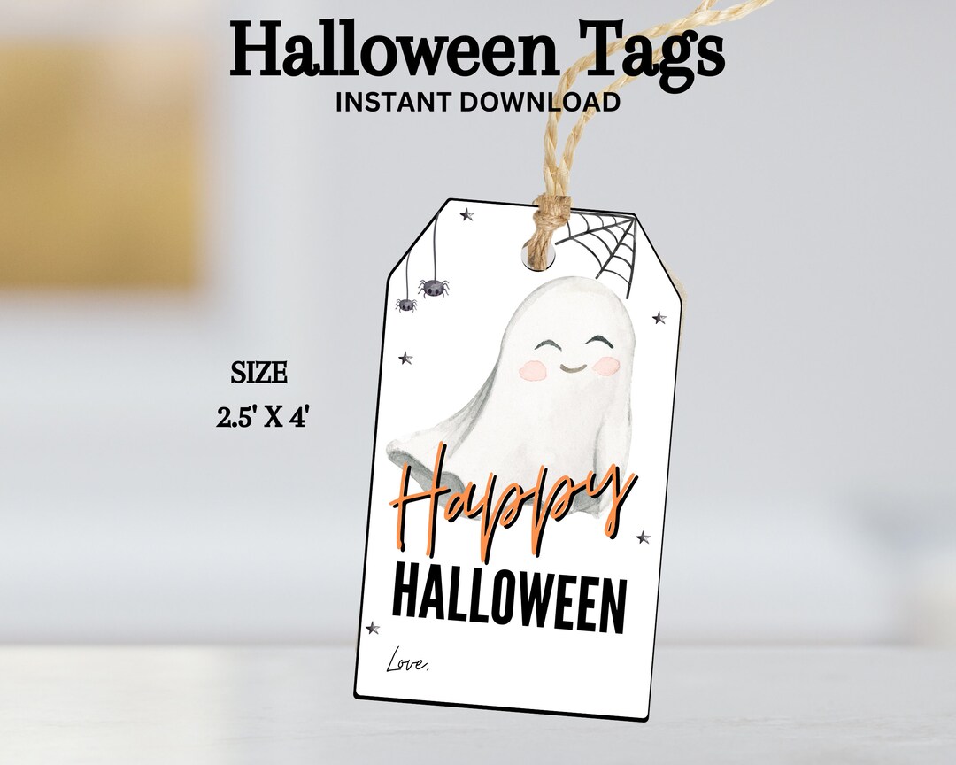 Halloween Gift Tag, Halloween Party Favor Tags, Kids Halloween Treat ...