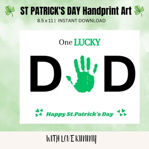 ST Patricks Day Handprint Craft ART Printable, St Patrick's Day ...