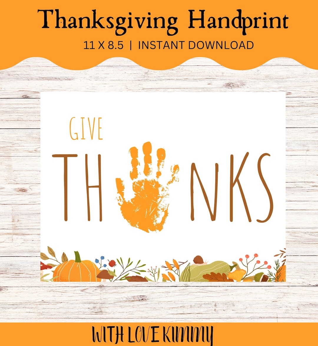 Thanksgiving Handprint Craft Printable Thanksgiving Preschool - Etsy