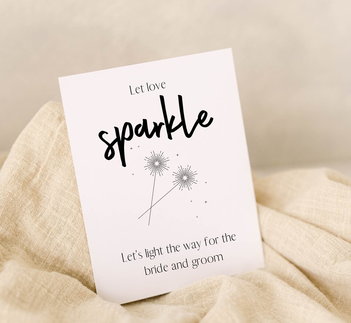 Printable Sparkler Wedding Sign | Modern Wedding Signs Template ...