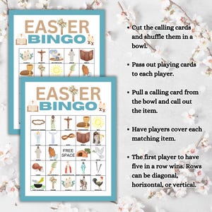 50 EASTER Bingo Cards Game, Christian Bingo, Religious Bingo Game ...