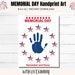 Memorial Day Handprint Activity, Memorial Day Printable, Happy Memorial ...