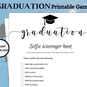 Printable Graduation Games, Selfie Scavenger Hunt 2025 Graduation Games ...