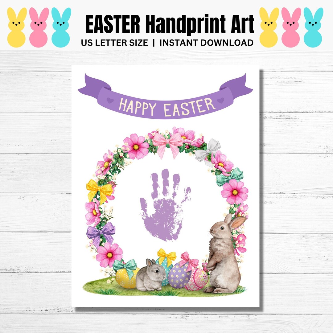 Easter Handprint Footprint Craft Printable, Preschool Craft, Easter ...