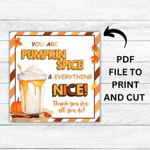 Thanksgiving Fall Gift Tag, Fall Tag for Friend, Neighbor, Coworkers ...