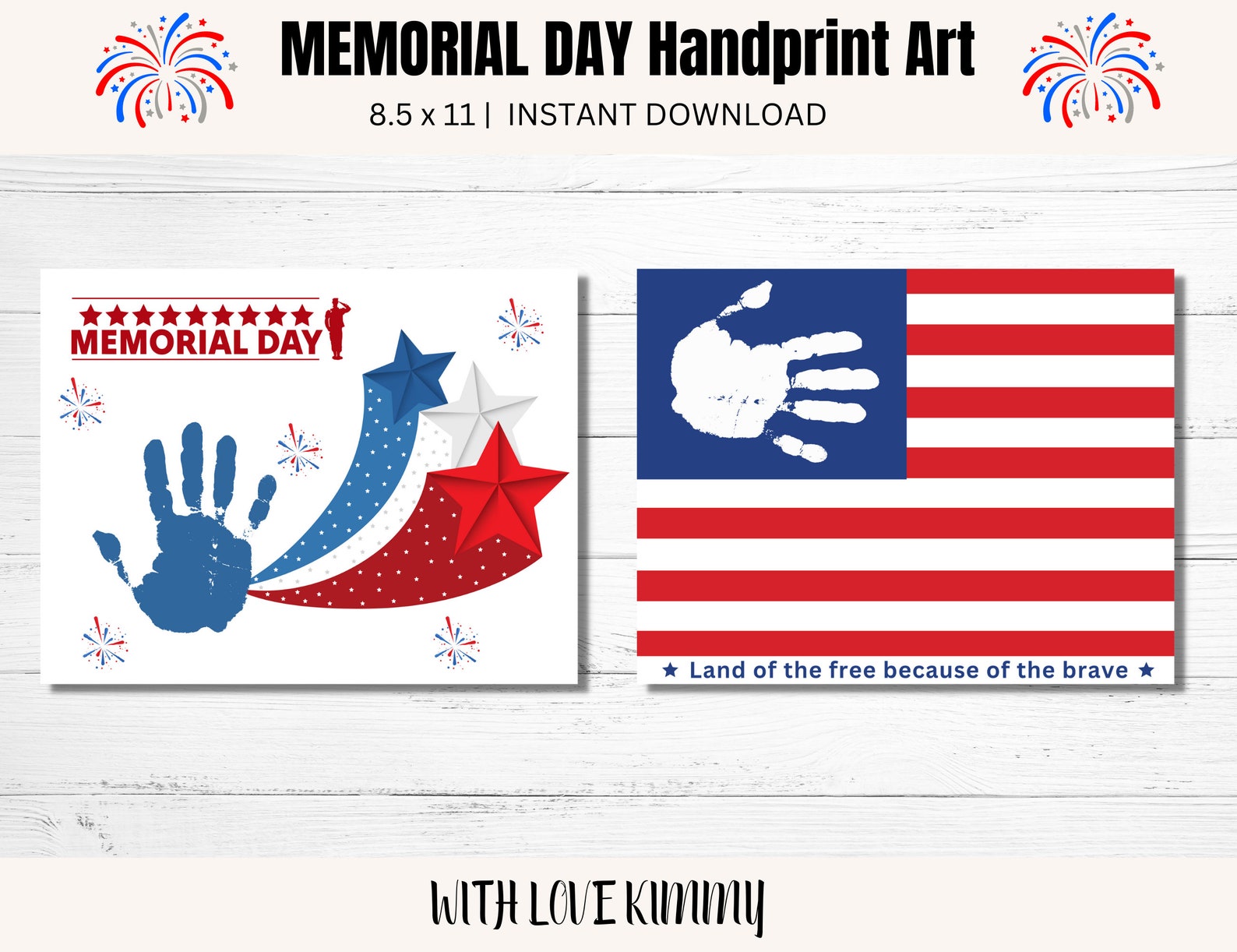 Memorial Day Handprint Activity, Memorial Day Printable, Happy Memorial ...