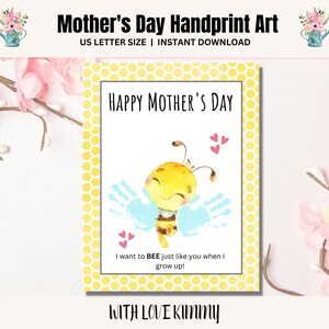 Mother's Day Handprint Activity, Mother's Day Printable, Happy Mother's ...