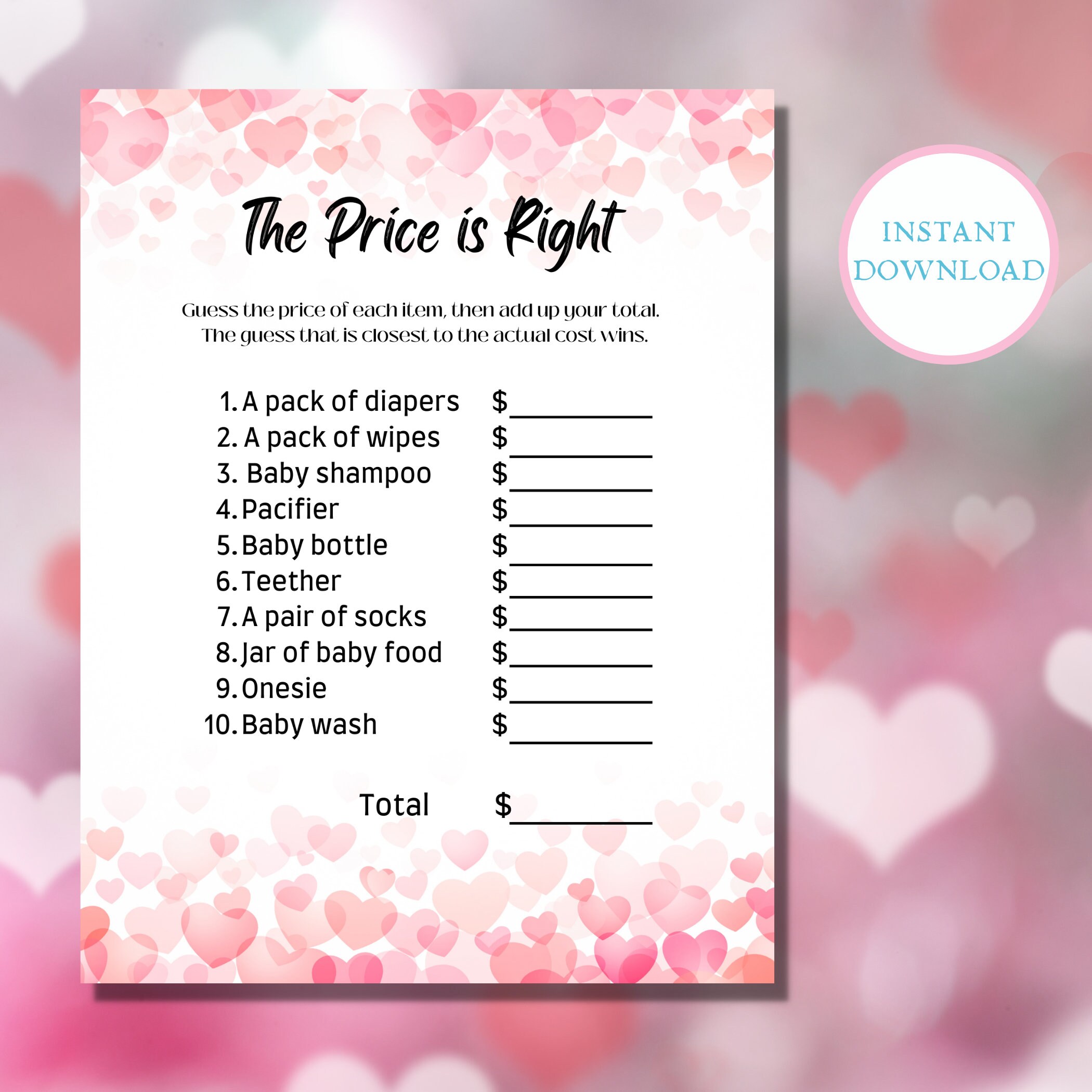 VALENTINE'S Gender Reveal Games, Baby Shower Games, Valentine Hearts ...