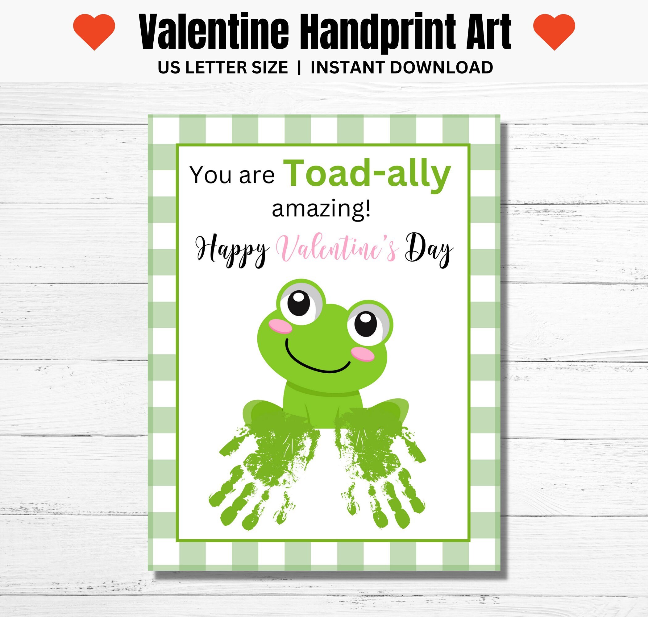 Valentine Handprint Craft ART Printable, Valentine Preschool Art ...