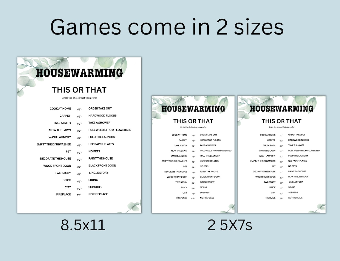 Housewarming Game Bundle, Printable New House Games, Housewarming Ideas ...