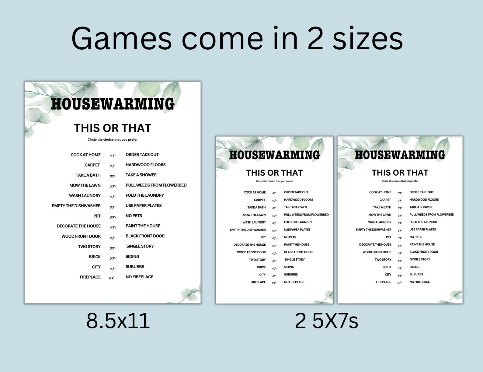 Housewarming Game Bundle Printable New House Games - Etsy